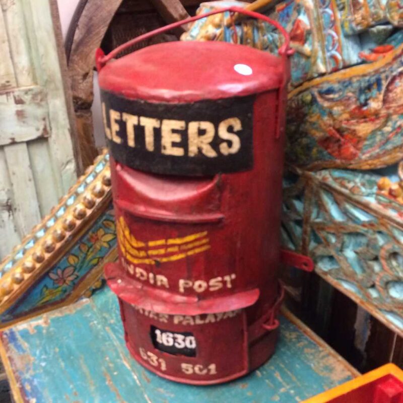 Red Indian Post Box - JUGs Indian Furniture and Accessories