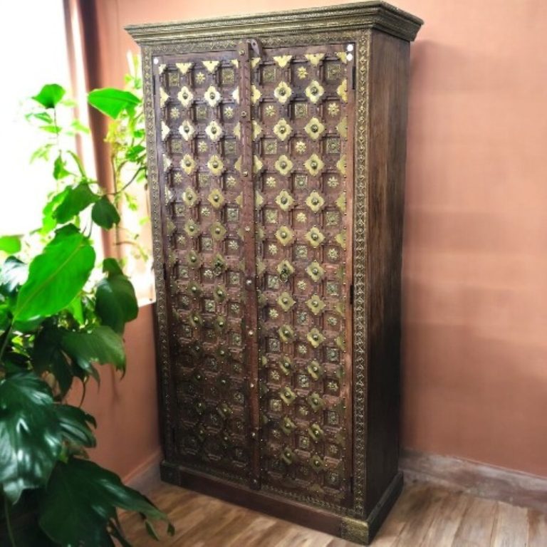 Embossed Metal Cabinet - JUGs Indian Furniture and Accessories